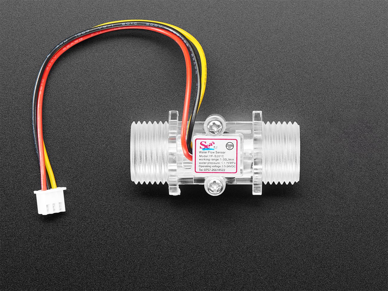 Water Flow Sensor YF-S201C with 1/2 inch threads - Thingbits India