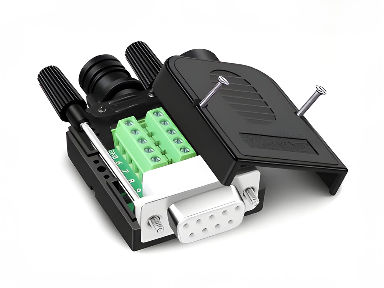 DE-9 (DB-9) RS232 to Terminal Block with Plastic Body - Thingbits India