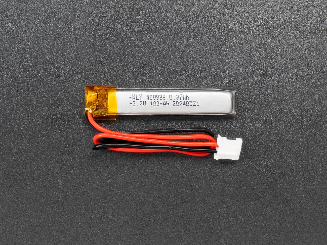 Lithium Ion Polymer Battery - 3.7V 100mAh - Thingbits India
