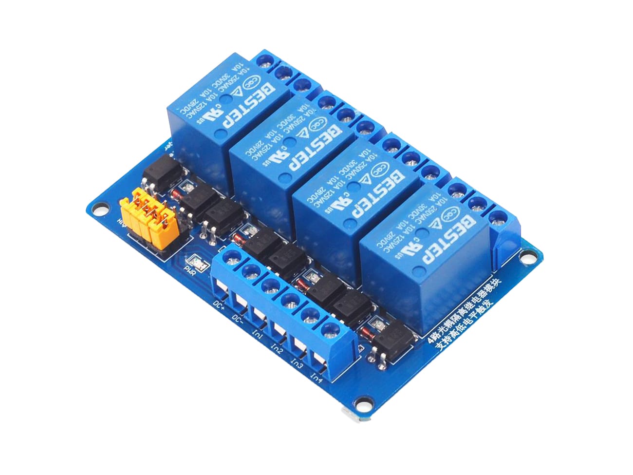 4 Channel 10A Relay Module - Thingbits India